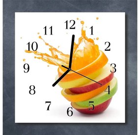 Nástěnné hodiny obrazové na skle - Ovocná jednohubka