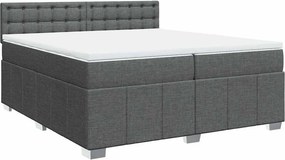 Box spring postel s matrací tmavě šedá 200x200 cm textil 3287190