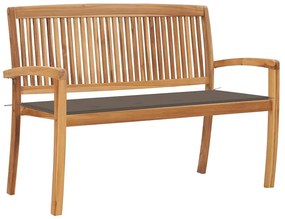 Stohovatelná zahradní lavice s poduškou 128,5 cm masivní teak 3063287