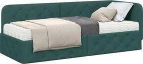 Rohový rám postele Tmavě zelená 80 x 200 cm textil 3394033