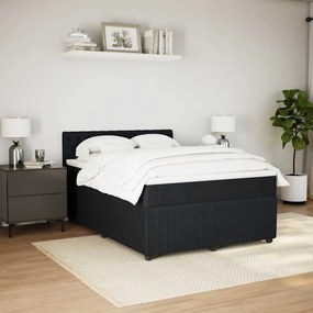 Box spring postel s matrací černá 140x200 cm samet 3290066