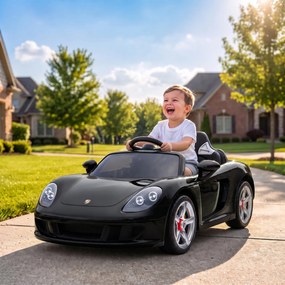 AIYAPLAY dětské elektrické auto Porsche Carrera GT, 10,8 V, černé