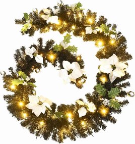 Vánoční girlanda s LED diodami černá 2,7 m PVC 320973