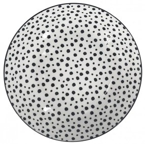 by inspire BLACKLINE Polévkový talíř 20 cm bílý/černé puntíky
