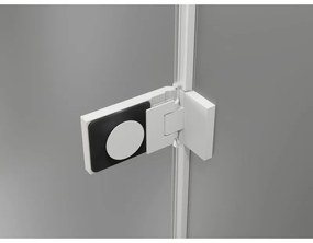 Mexen Lunar-F L, sklápěcí sprchový kout pravý 70 x 70 cm, 8mm čiré sklo, bílý profil, 836L-070-070-20-00-P