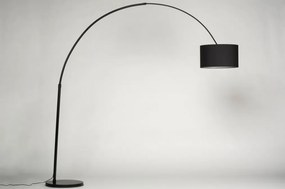 Stojací designová oblouková lampa Dallas Black and Black