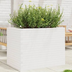 Zahradní truhlík bílý 90 x 60 x 68,5 cm masivní borovice 3282500