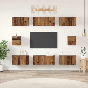 Sestava TV skříněk 8 ks Staré dřevo Kompozitní dřevo 3393165