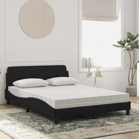 Postel s matrací Dover černá 140 x 190 cm samet 3208393