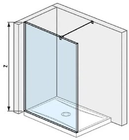 Jika Pure - Skleněná stěna boční, 140x200 cm, s úpravou Jika Perla Glass H2674250026681