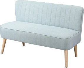 HOMCOM 2místná pohovka, malá čalouněná pohovka s lněným vzhledem do obývacího pokoje či ložnice, světle zelená (117 x 56,5 x 77 cm) | Aosom