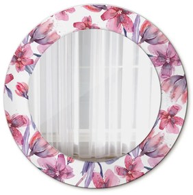 Kulaté dekorativní zrcadlo Akvarely květin fi 50 cm