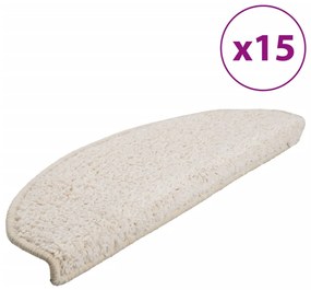 vidaXL Marketos Schodové rohože 15 ks 65 x 21 x 4 cm bílé, půlkulaté, velké