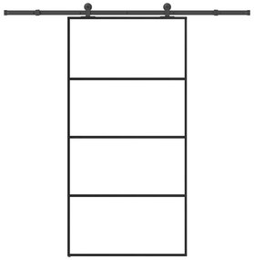 Posuvné dveře s kováním 102,5 x 205 cm ESG sklo a hliník 3332879