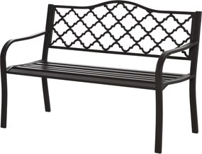 Outsunny 3-místná zahradní lavice v stylu venkovského chic pro terasu 128D x 60Š x 89V cm, odolná proti korozi, s epoxidovým kovem a litinou | Aosom