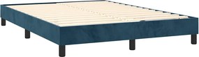 Box spring postel s matrací tmavě modrá 140x200 cm samet 3144337