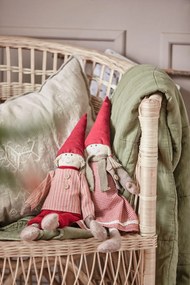IB LAURSEN Vánoční dekorace Santa's Helpers Irma and Ivar holka Irma, červená barva, textil