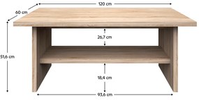Kondela Konferenční stolek 120, dub sonoma, NORTY TYP 15