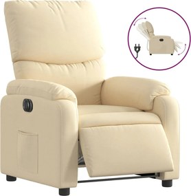 Elektrické polohovací křeslo krémové textil 3204809