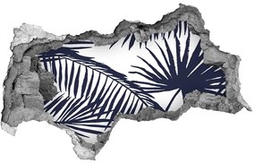 Wallmuralia Nálepka 3D díra samolepící Listí palmy 95x73 cm