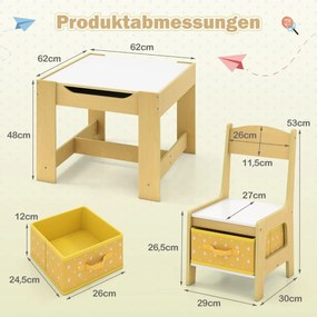 Costway Dětský stůl s 2 židličkami na aktivity s odnímatelnou oboustrannou
