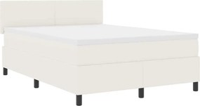 Postel s boxspringem s čelo Krémová a bílá 160 x 200 cm 3337521