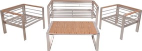 Šedý kovový zahradní lounge set pro 4 Florence – Garden Pleasure