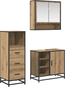 Sada koupelnového nábytku 3 ks Artisanový dub Kompozitní dřevo 3402370
