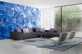 DIMEX | Samolepicí vliesová fototapeta na zeď Kostky ledu MA-5-3089 | 375 x 250 cm | modrá, bílá