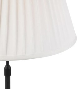 Stolní lampa černá s skládaným odstínem krémová 35 cm nastavitelná - Parte