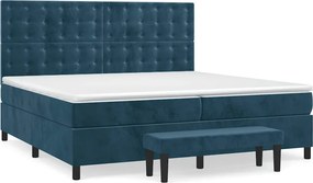 Box spring postel s matrací tmavě modrá 200x200 cm samet 3138107