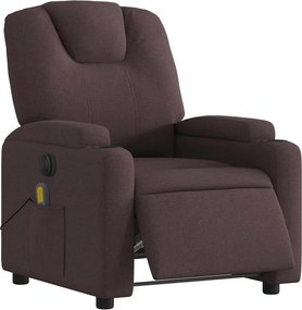 Elektrické masážní polohovací křeslo tmavě hnědé textil 3204361