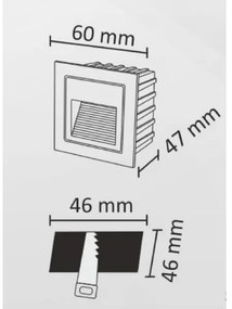 LED Venkovní schodišťové svítidlo Q6 LED/3W/230V IP44