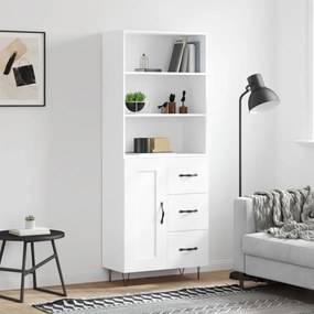 Skříň highboard bílá 69,5 x 34 x 180 cm kompozitní dřevo 3190013