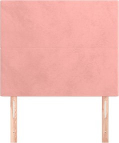 Čelo postele růžové 100x5x118/128 cm sametové 3116099