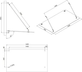 Skleněný přístřešek DOPORRO - komplet vel. 120-250cm Velikost: 180