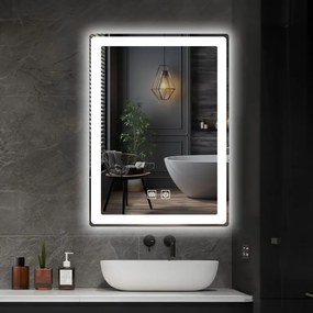 92030 IREDA Koupelnové zrcadlo s LED osvětlením, 80 x 60 cm