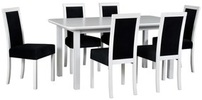 Drewmix Jídelní stůl WENUS 5 S + doprava zdarma deska stolu bílá, nohy stolu kaštan