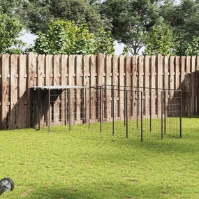 Psí kotec černý 8,47 m² ocel 3082212