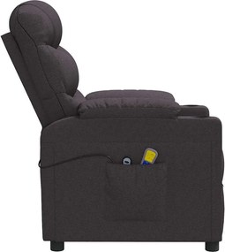 Elektrické masážní křeslo tmavě hnědé textil 3143508