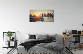 Obrazy na plátně Bridge river svítání 120x60 cm