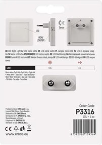 LED noční světlo EMOS P3316 s fotosenzorem do zásuvky