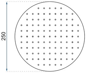 Hlavová sprcha se sprchovým raménkem, kulatá Rea P0501 25 cm, černá mat