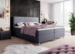 Boxspring postel Luxury Dream bez úložného prostoru, eko kůže Velikost postele: 140 × 200 cm, Barva EKO kůže: Béžová EKO kůže, Výběr matrace:…