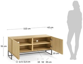 Dubový TV stolek Kave Home Taiana II. 112 x 42 cm