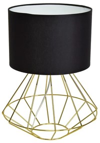 Stolní lampa Lupo, 1x černé textilní stínítko, g