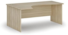 Ergonomický kancelářský pracovní stůl PRIMO WOOD, 1800 x 1200 mm, levý, dub přírodní