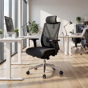 Ergonomická kancelářská židle černá se síťovinou VECTOR