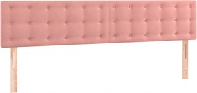 Box spring postel s matrací a LED růžová 160x200 cm samet 3134656