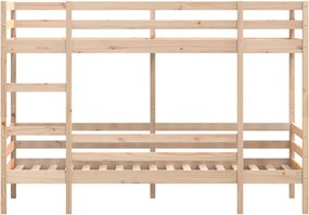 Patrová postel bez matrace 90 x 190 cm masivní borové dřevo 3284221